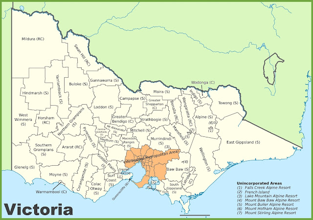 Map of Victoria, Australia