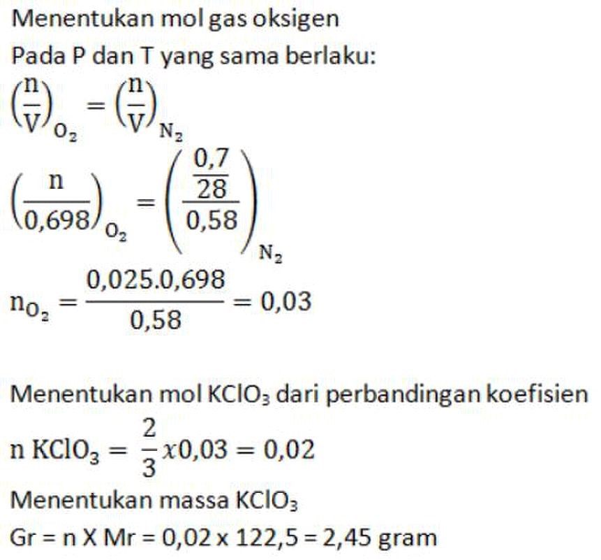 Pada pelarutan kalium klorat, menurut persamaan reaksi 2KClO3 (s)→ 2KCl ...