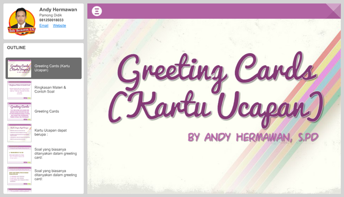 Media Pembelajaran - Greeting Cards | Pamong Didik