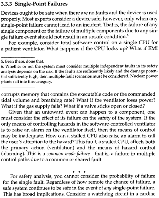 Better Embedded System SW: Safety Requires No Single Points of Failure