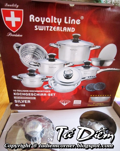 Royalty Line Switzerland Stainless Steel Cookware 16 pieces (RL-16S ...