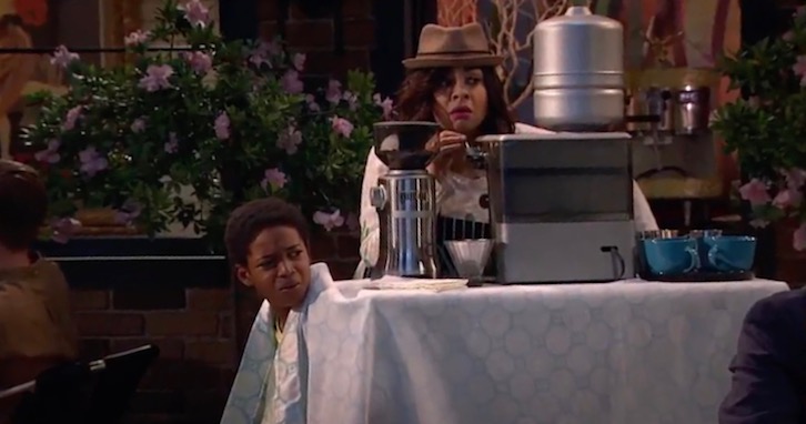 Raven arrives at the cafe and spots Nia, learning that she's there with ...