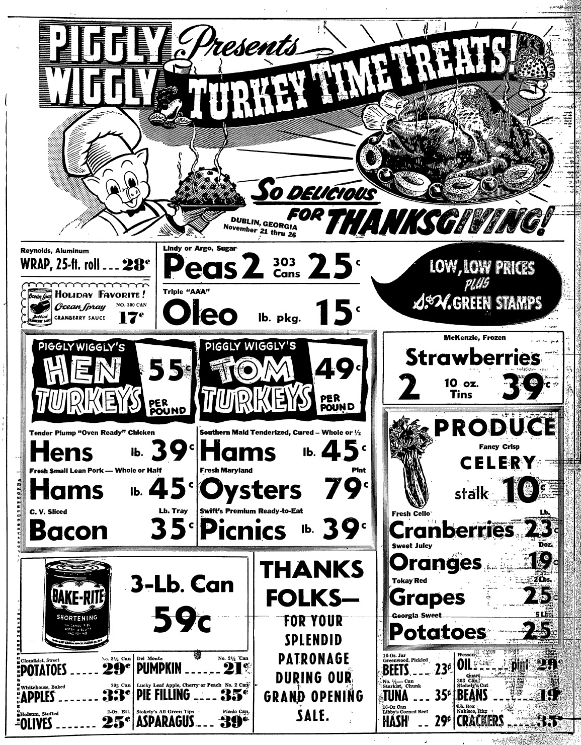 THANKGSIVING GROCERY SHOPPING IN 1955