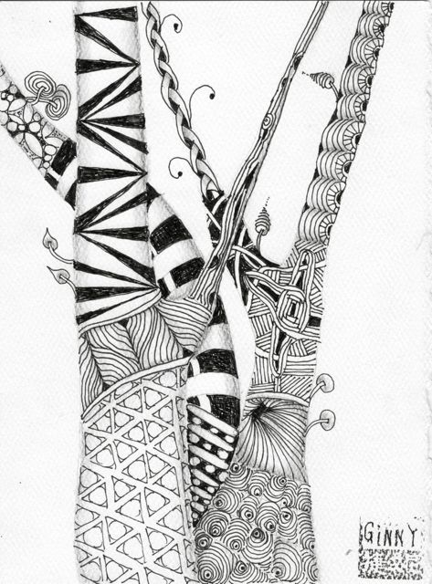 An Artist Labyrinth: Ginny Stiles CZT: Zentangle With 20 Tangles