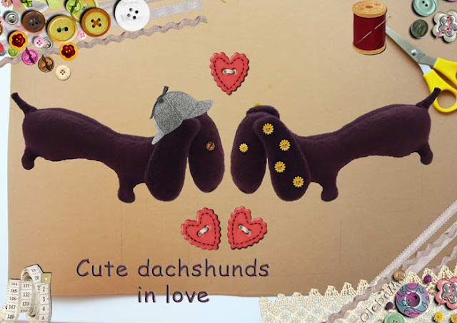 "Dachshunds in love" sewing pattern