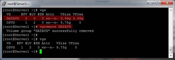 Linux Superuser: Removing LV, VG and PV