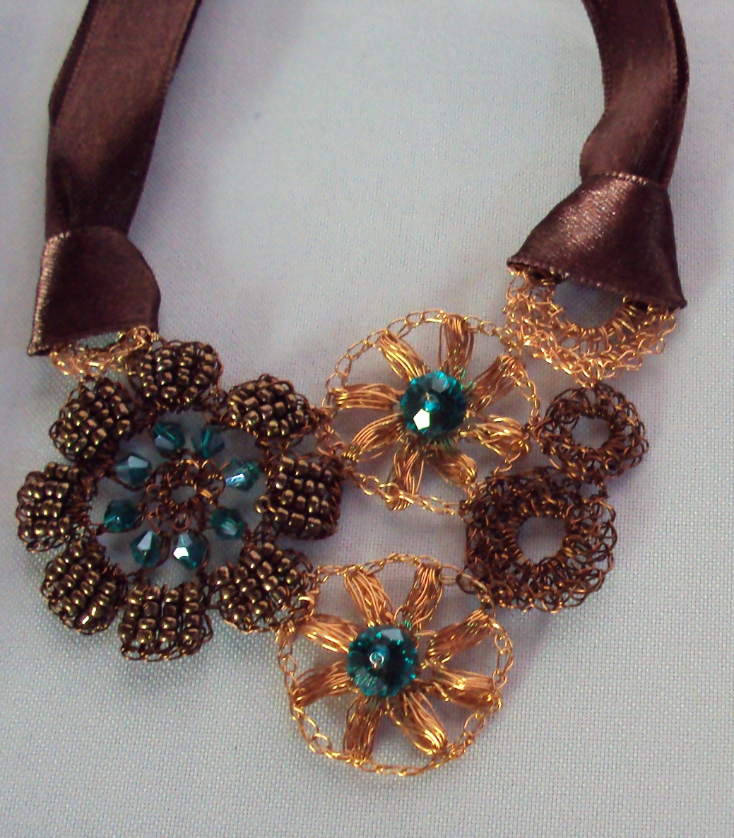 Tejiendo Maule: Collares tejidos a crochet con cobre