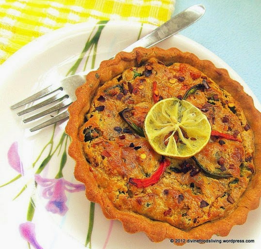 Fresh Lemon Vegetable Quiche (Eggless Quiche) Vegan Quiche | Easy ...