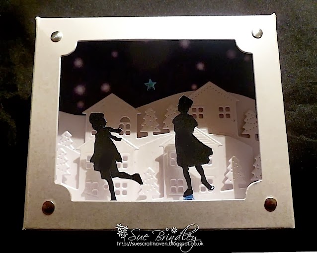 Sue's Craft Haven: Christmas Snow Scene - Shadow Box