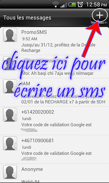 Android: Par quoi commencer pour écrire un nouveau message texte ...