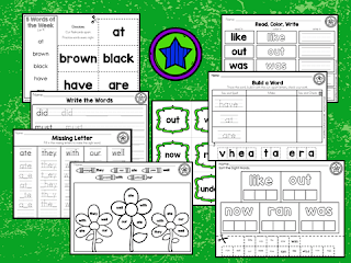 Colors and Kindergarten: Redesigned sight word units!