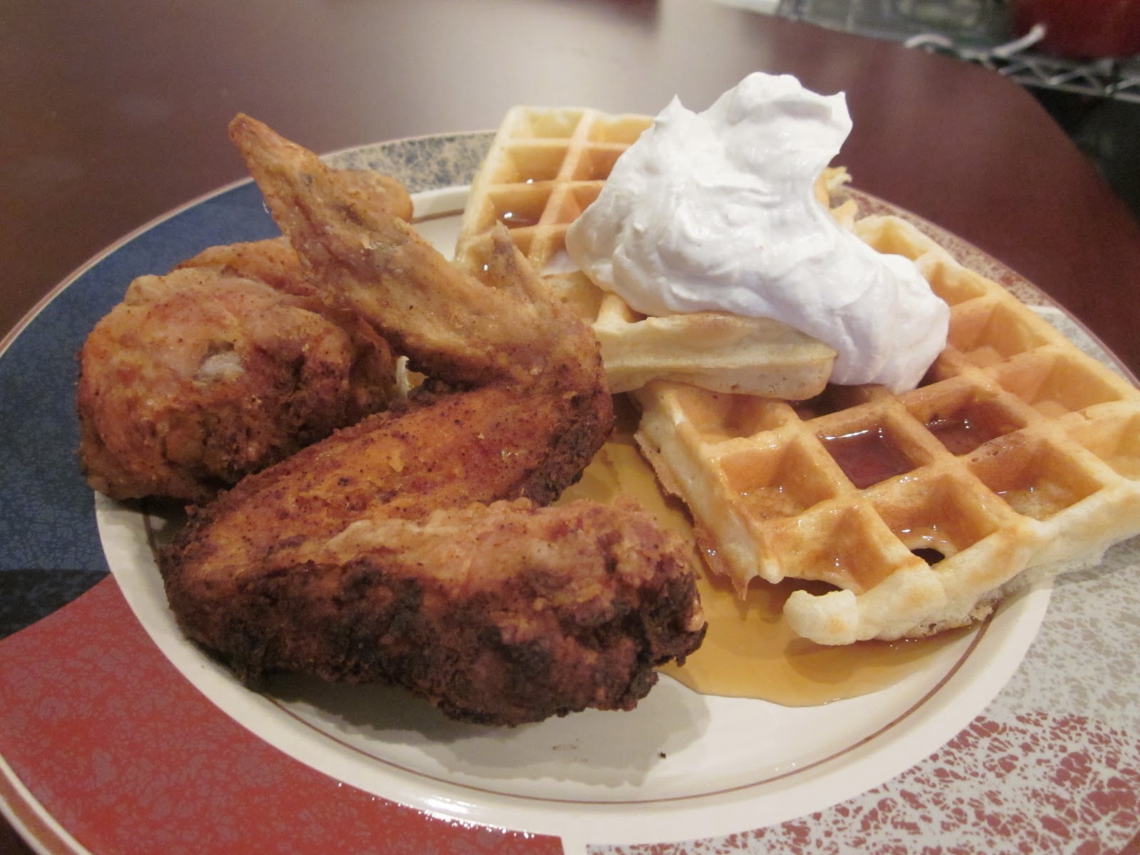 My Mess Their Kitchen: Fried Chicken & Waffles with Bacon Whipped Cream