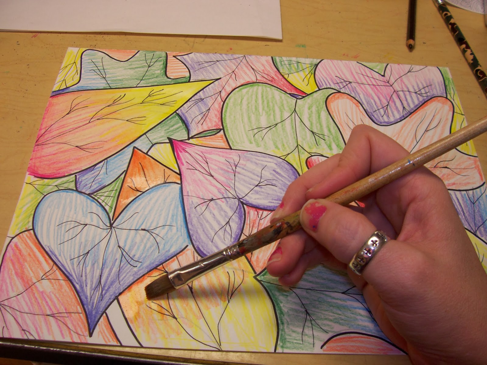 The Lost Sock : Overlapping Rainbow Leaves