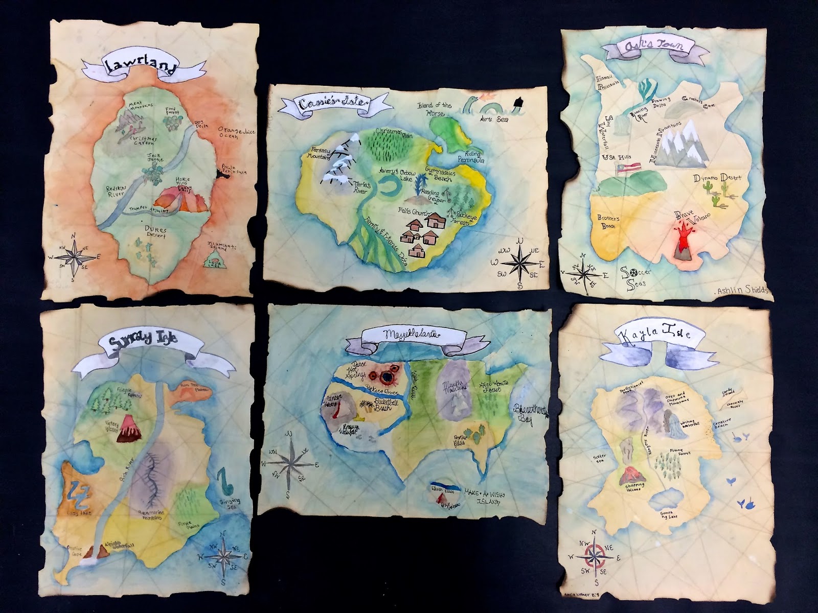 Sixth Grade Art with Mrs. Baxter: Identity Maps: Watercolor
