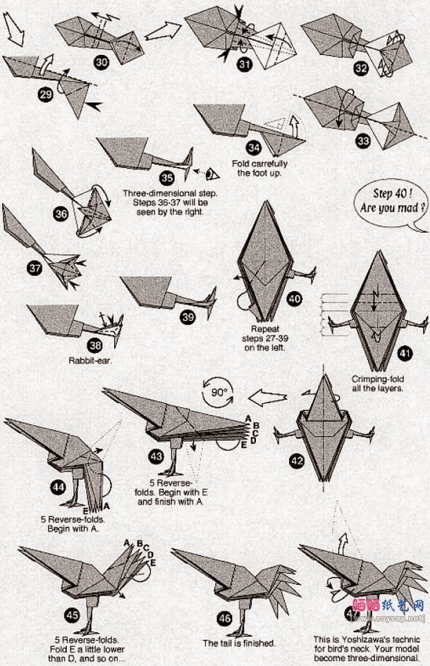 origami chicken instructions ~ easy paper craft for kids