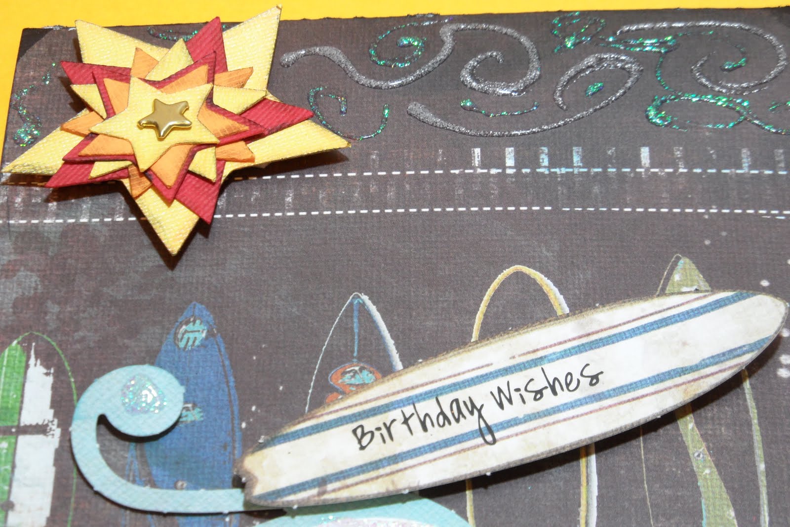 Purple Peeps Techniques: Surfer Birthday Card