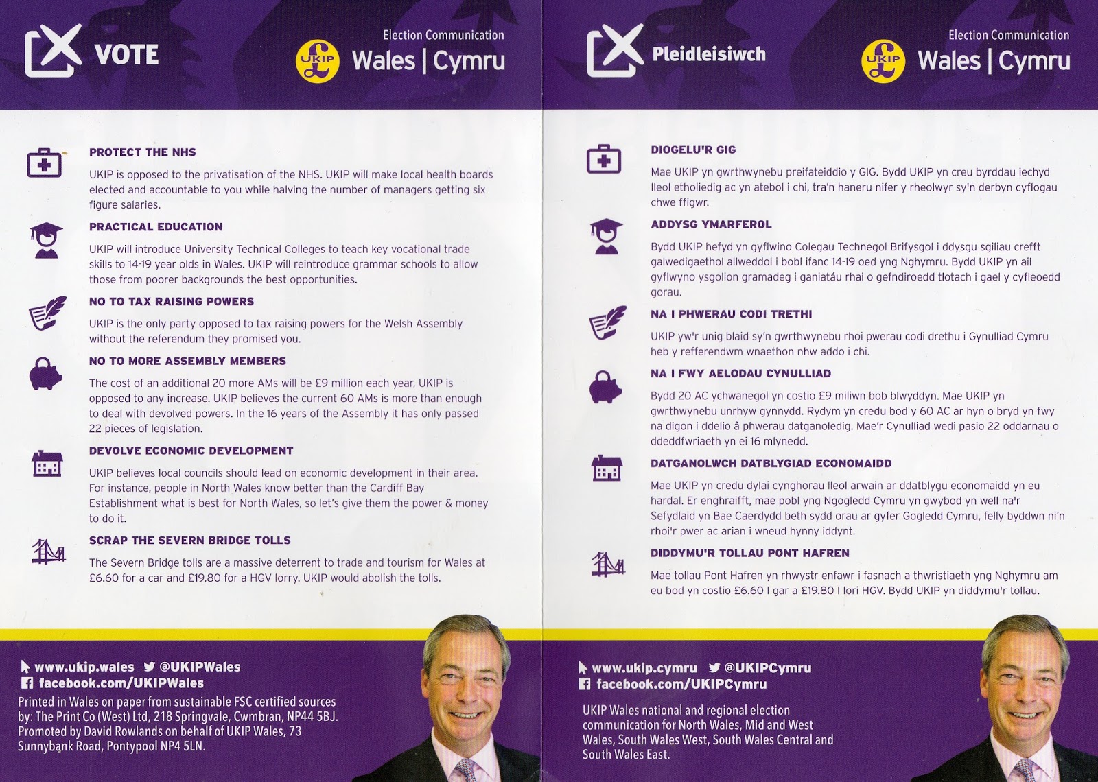 National Left: Two Election Leaflets for Ponty and two different ...