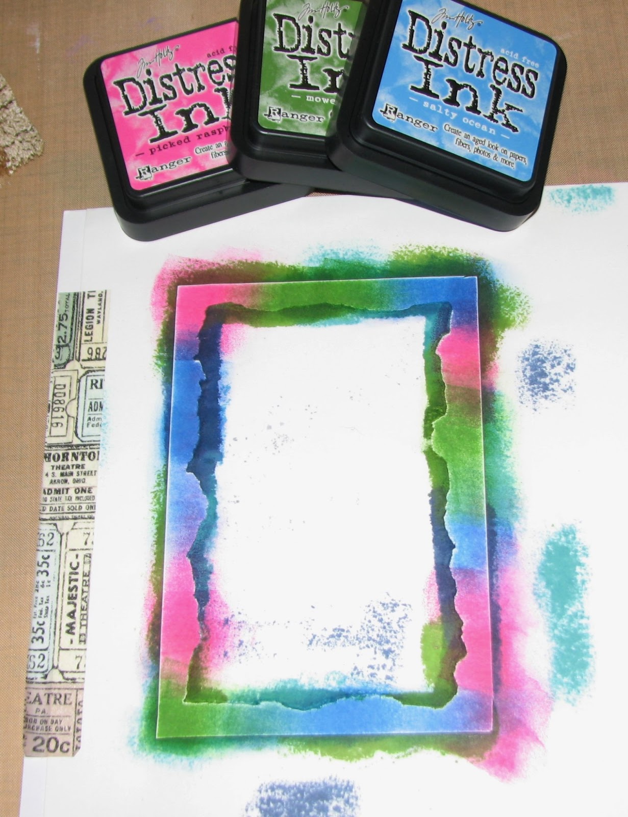 Ink Stains: More fun with the Inky Frame Technique