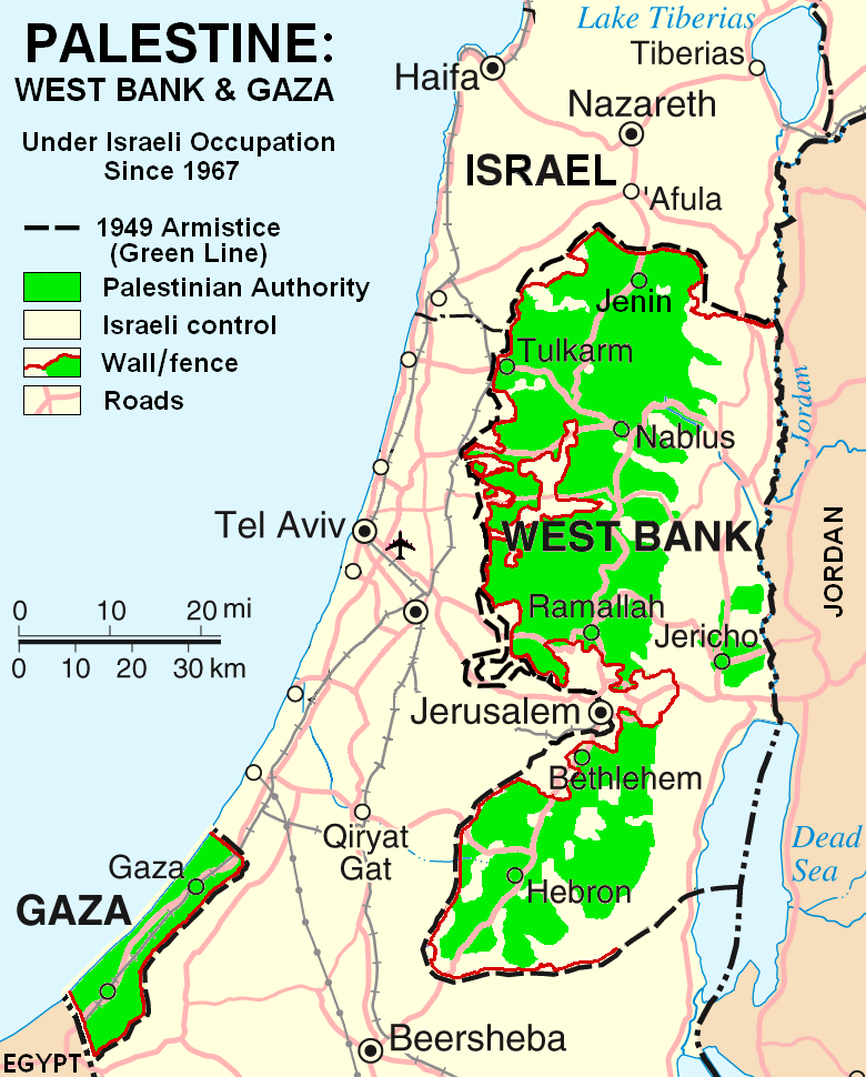 Palestīnas - ģeogrāfiskās kartes palestīniešu - Geografia Total™