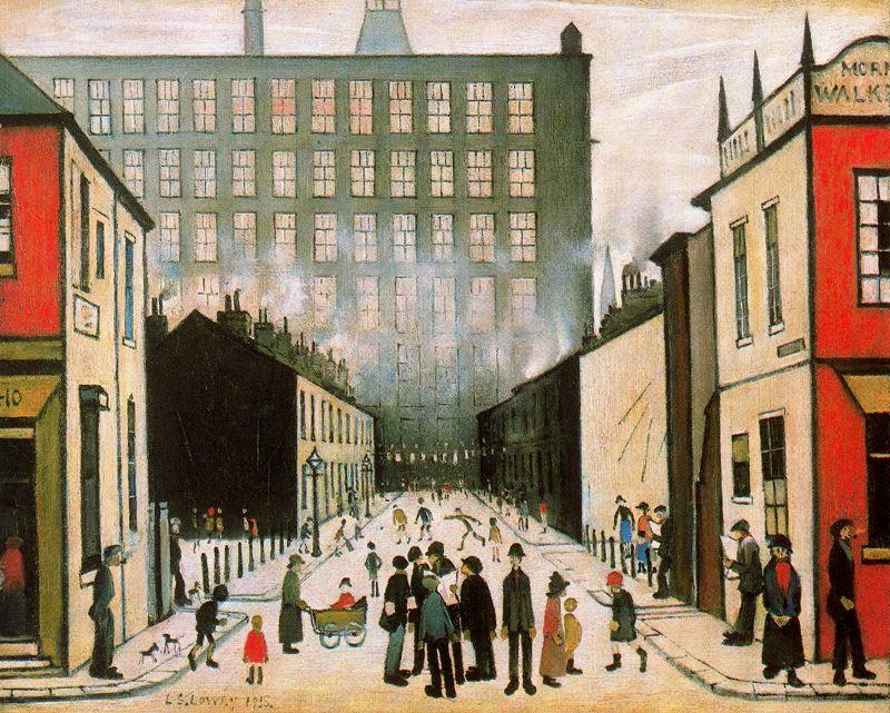 Painting of Laurence Stephen Lowry artist, Laurence Stephen Lowry paintings