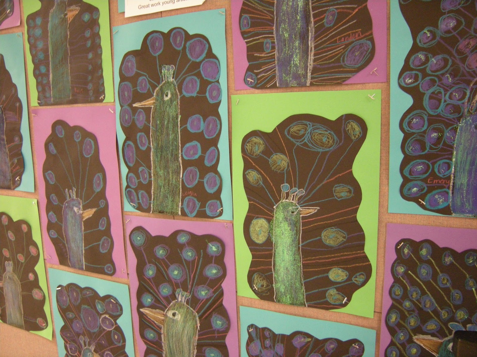 Artolazzi: 1st grade Peacock Drawings