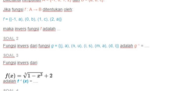 Contoh Soal Pengertian Fungsi Invers | ezy blog