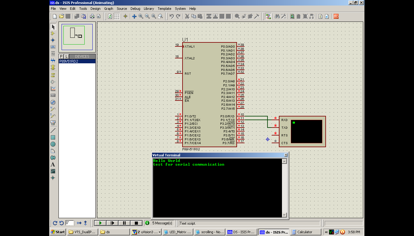 P89V51RD2 Interfacing with the UART Serial Communication