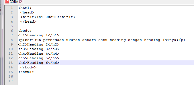 Membuat Heading Dengan Html Everything Is Ok