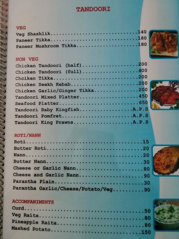 Travel and food tales: Goa - Food, Menus - Baga (Part 1)