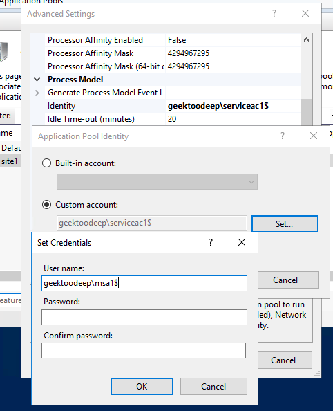How to create & use Managed service account with IIS pool & Windows ...