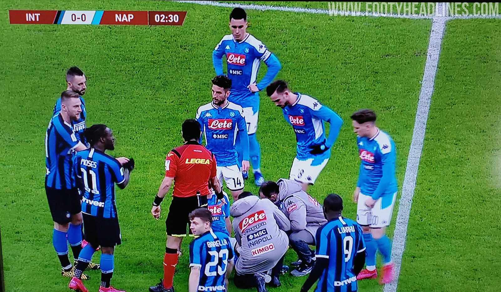 Blue Against Blue - Kit Clash in Inter vs Napoli Coppa Italia Semi ...
