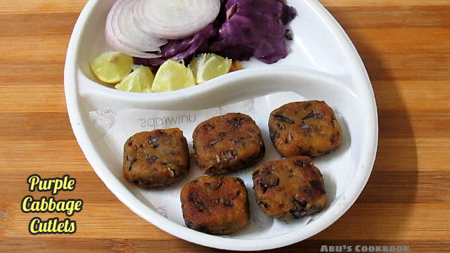 Purple Cabbage Cutlets | Mini cabbage tikkis | Cabbage cutlet squares ...