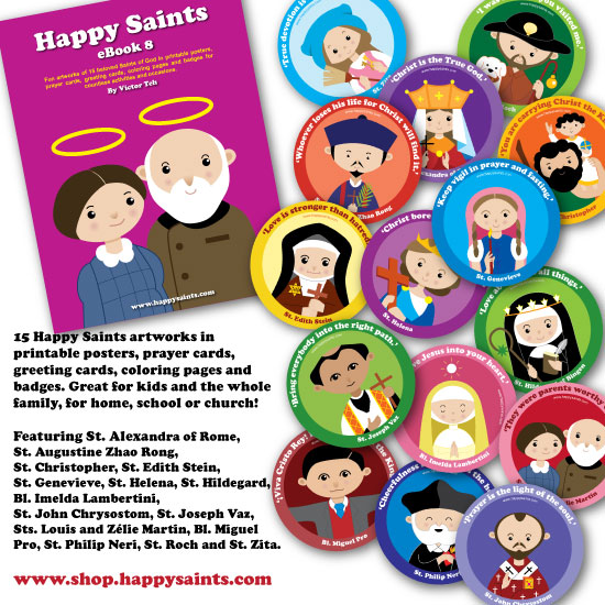 Happy Saints: Cartoon Artworks of Beloved Catholic Patron Saints