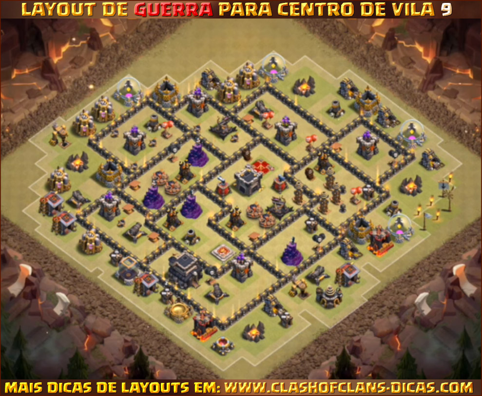 Layouts para CV9 em Guerra - Clash of Clans Dicas, Gemas Grátis ...
