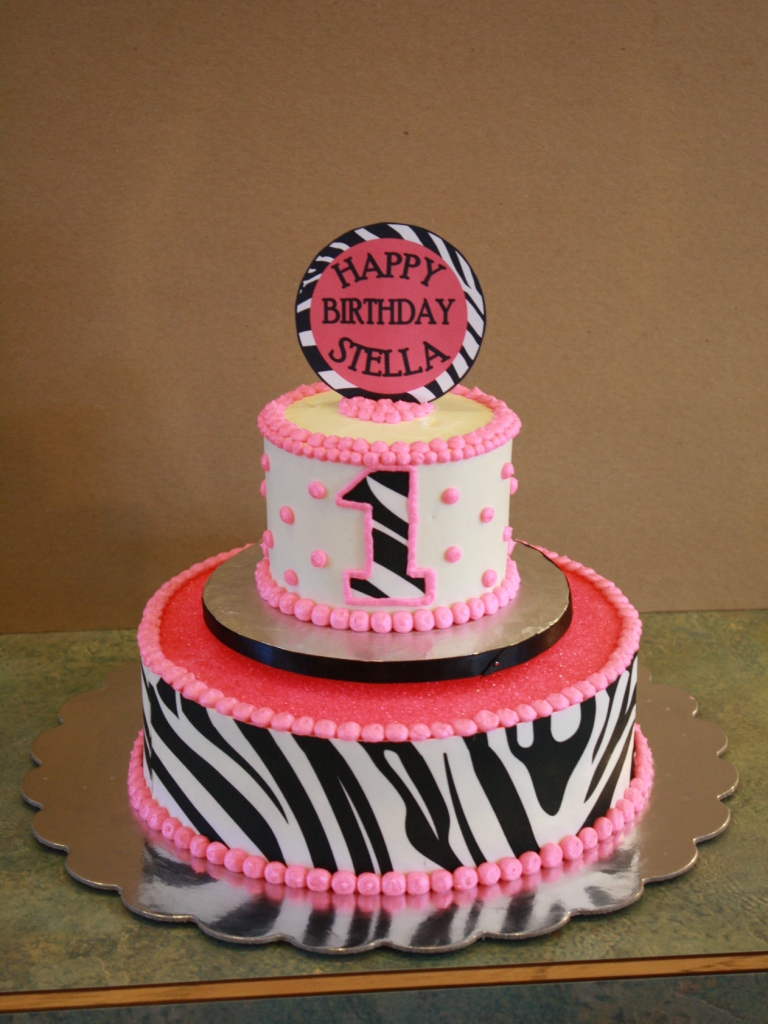 Party Cakes: Pink Zebra Mini Two-Tier Cake
