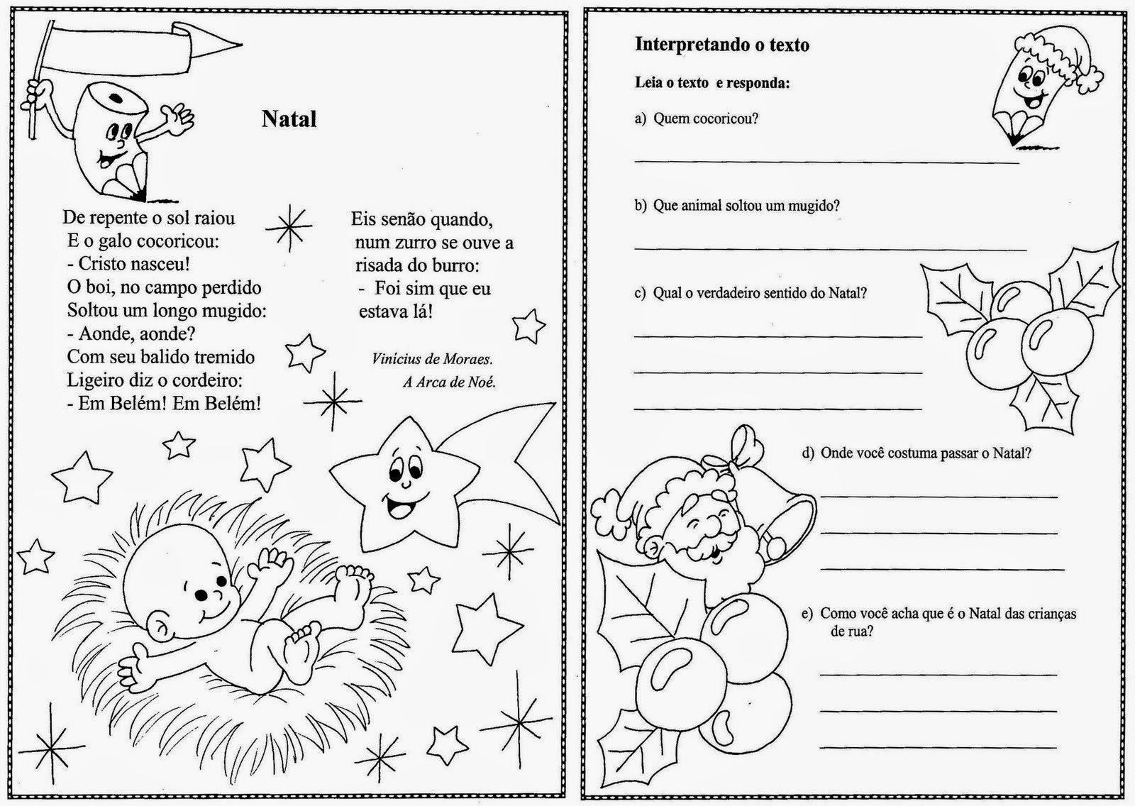 Texto Natalino Com Interpretação 2 Ano - FDPLEARN