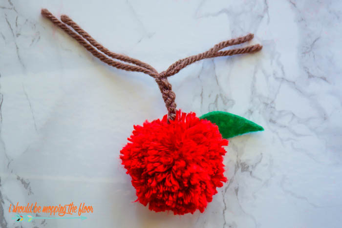 How To Make A Pom Pom Apple | i should be mopping the floor