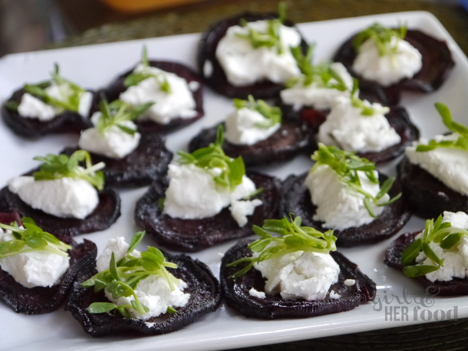 A Girl & Her Food: Roasted Beet & Goat Cheese Bites