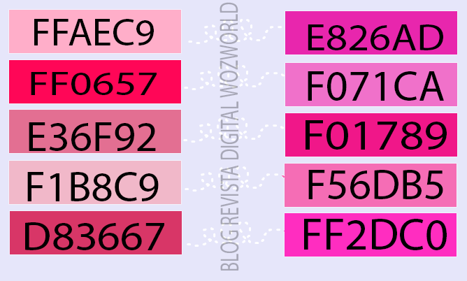 Código de cores - Rosa ~ Blog Revista Digital Woozworld