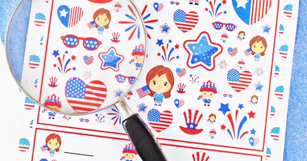 Free 4th of July I-Spy Printable | Totschooling - Toddler, Preschool ...