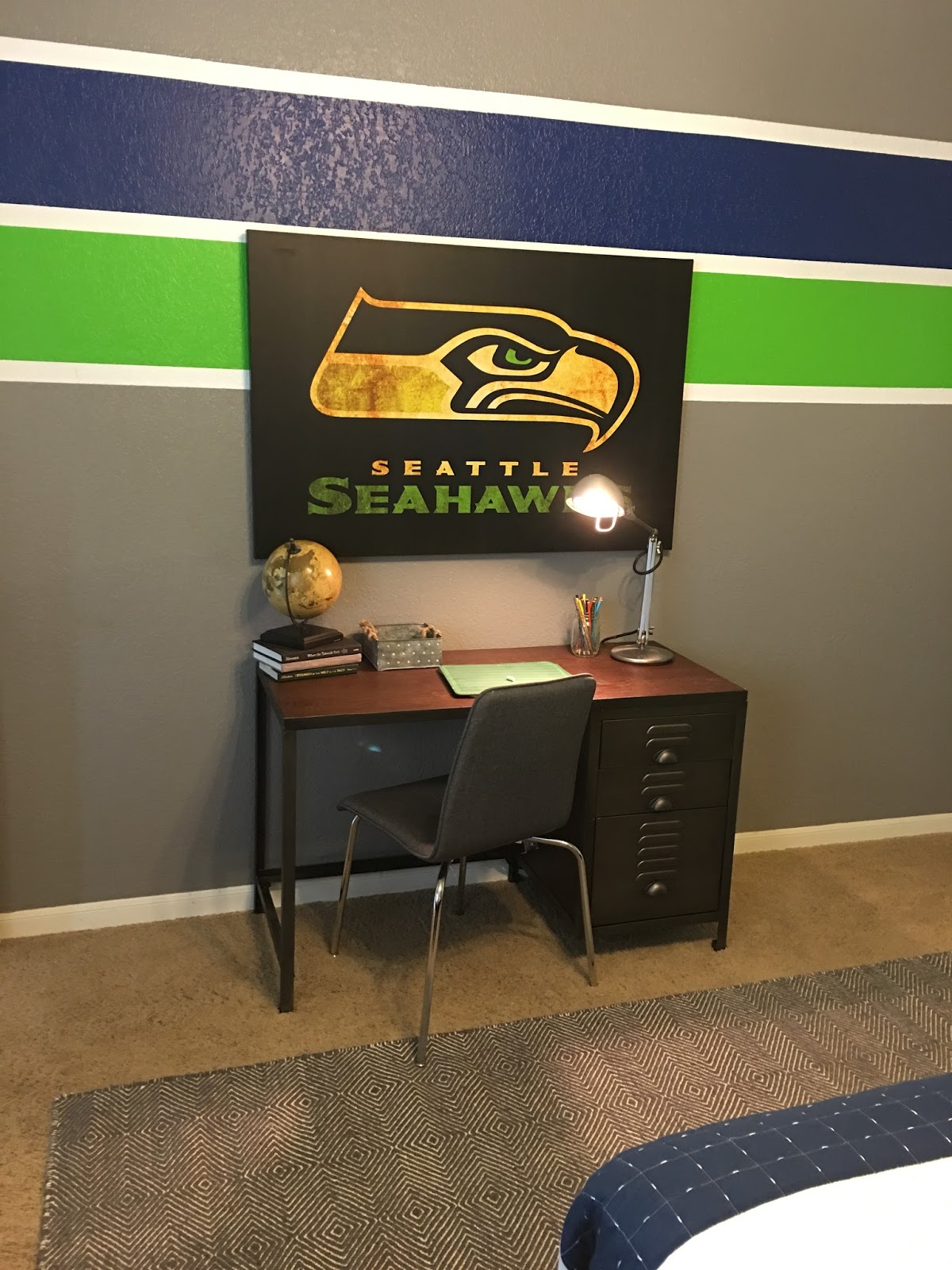 Cammie Malaga Interiors: Boys Seattle Seahawks room