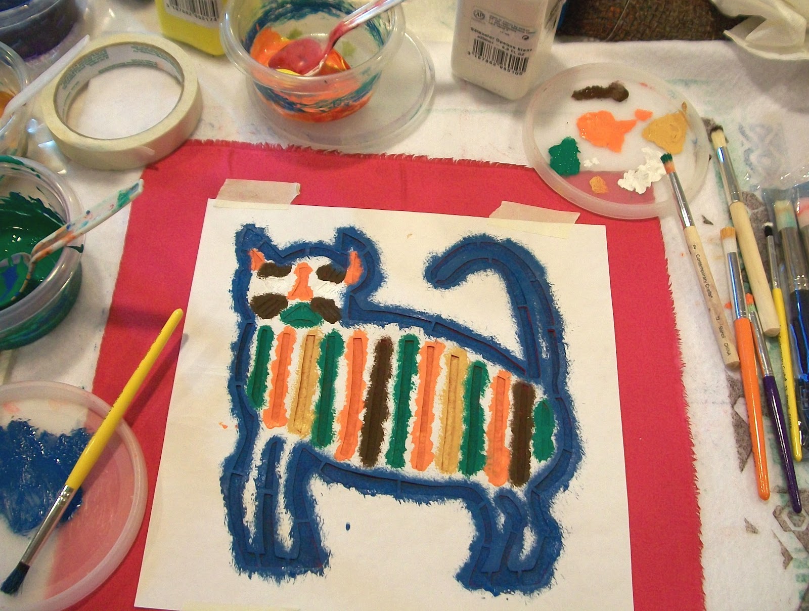 Julie B Booth: Printing with the Cat Mola Stencil