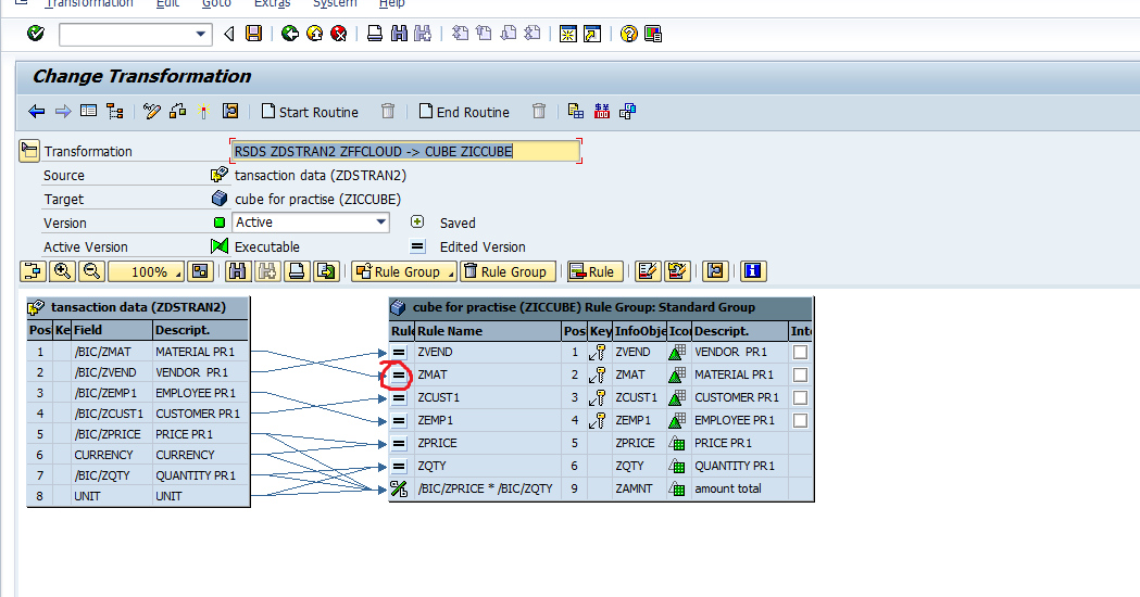 SAP BI, SAP BW, SAP Analytics cloud: Transformation Properties