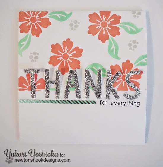 Newton's Nook Designs: Thanks for Everything Card by Yukari Yoshioka