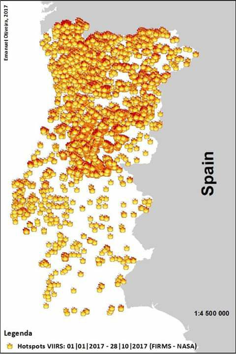 SAFEPLACE52: Mapas de Incêndios em Portugal 2017