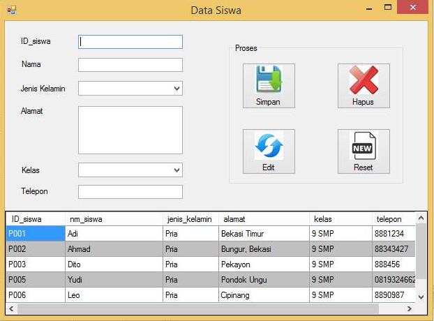 Cara membuat CRUD VB Net dengan MS Access ~ SIMEGAPROBIRU