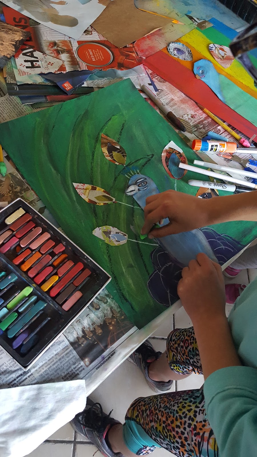 MaryMaking: Earth Day Peacock Collages