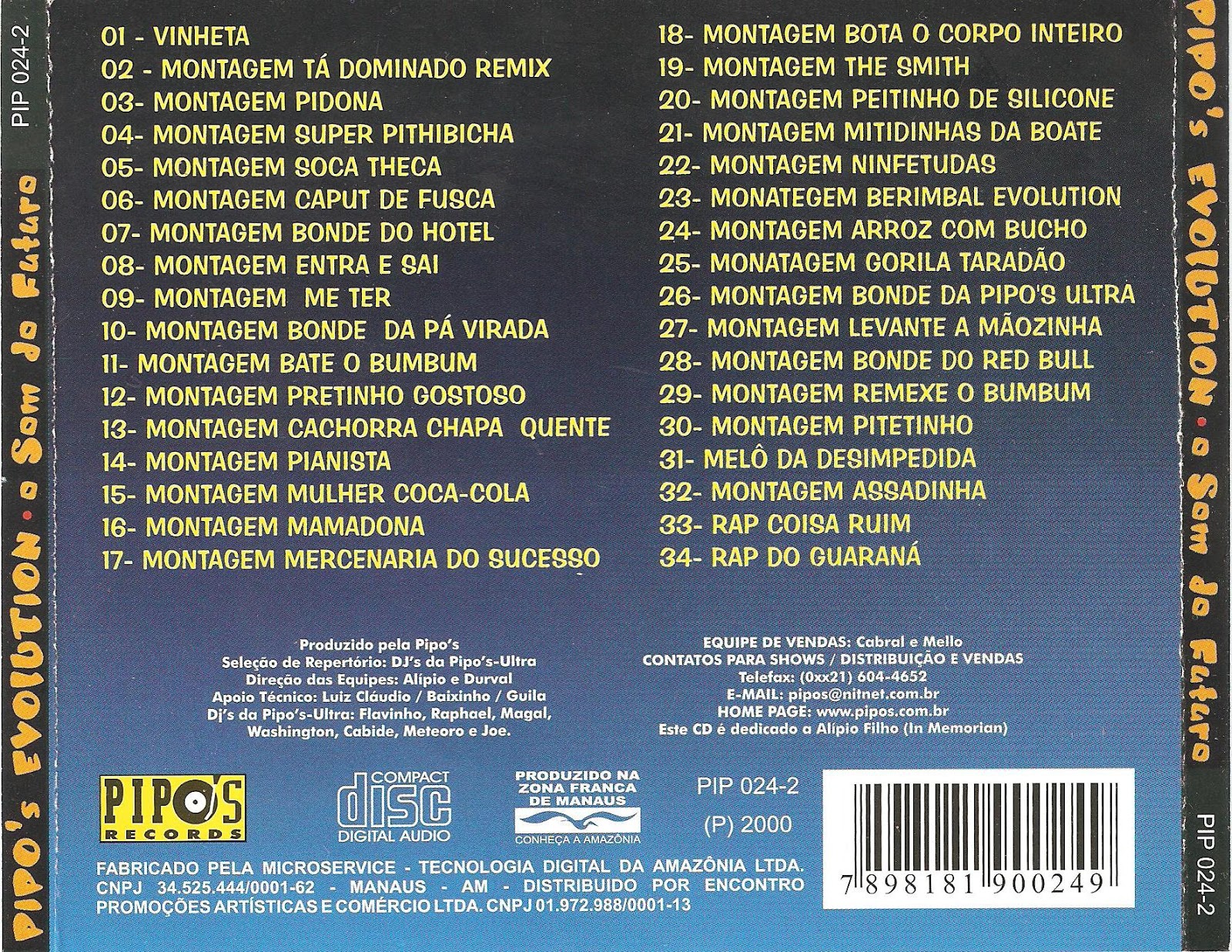 PIPO´S-2000-EVOLUTION-VOL.1 O SOM DO FUTURO] - Site Funk antigo