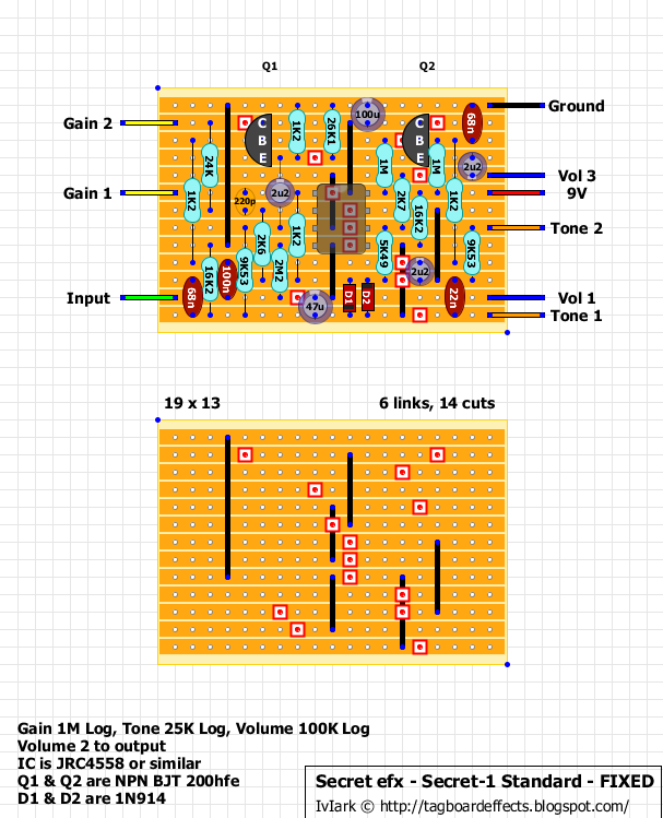 Guitar FX Layouts: Secret efx - Secret-1 Standard