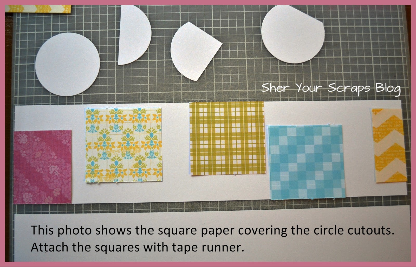 Sher Your Scraps: Reverse Circle Borders: NSD 2013 Tutorial